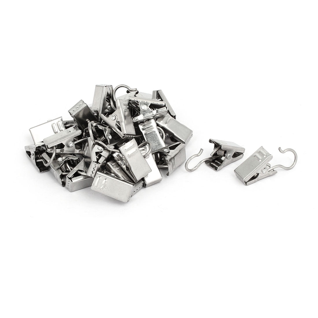 304 Stainless Steel Spring Loaded Sawtooth Curtain Clips Clamp Silver ...