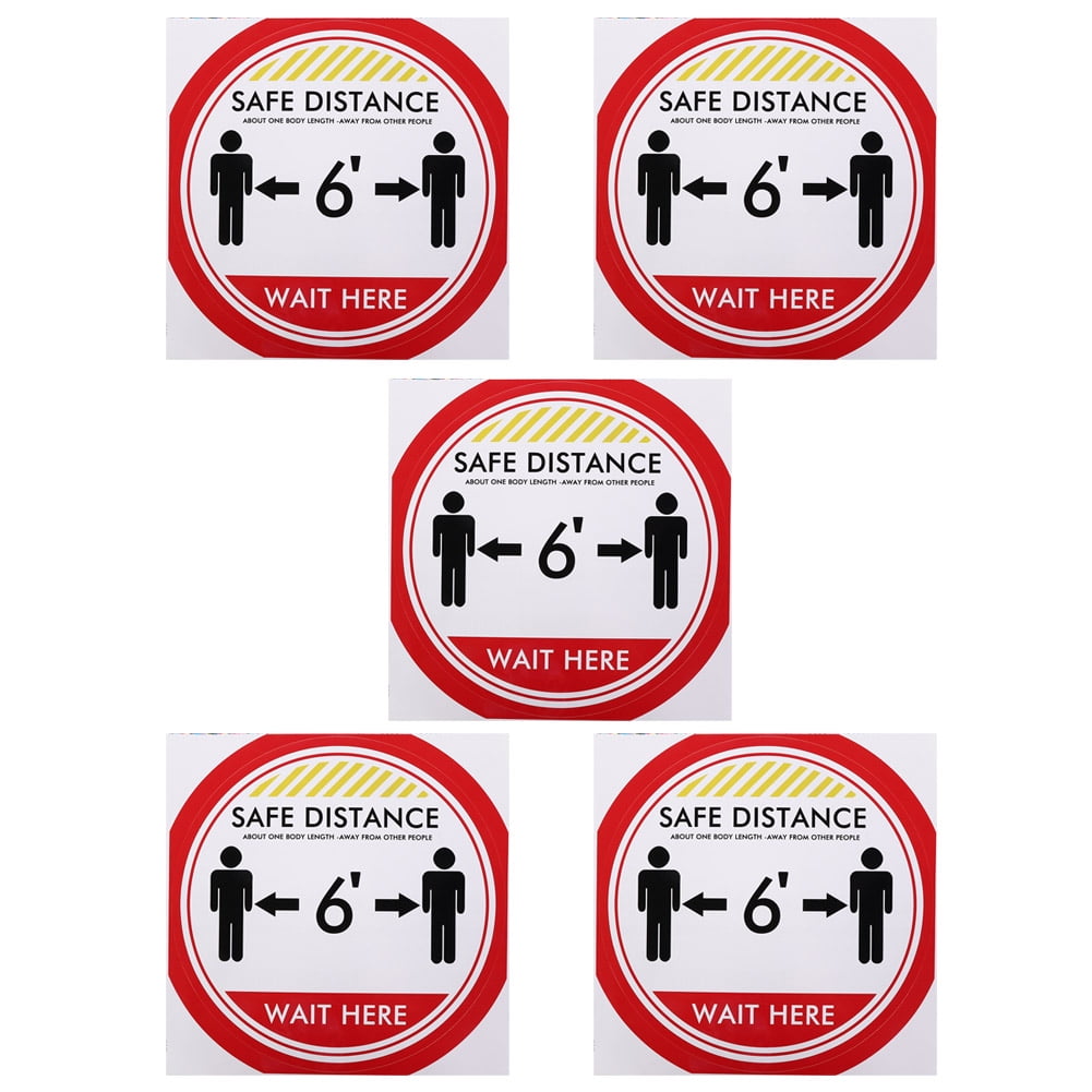 BORDSTRACT 5PCS Social Distancing Ground Sticker Distance Marker Floor ...
