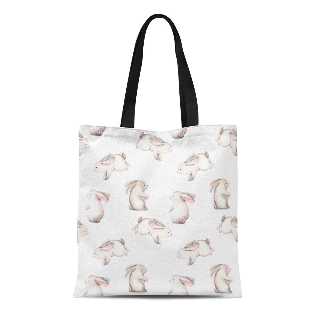 KDAGR Canvas Tote Bag Bunny Watercolor Rabbits Child Collection ...