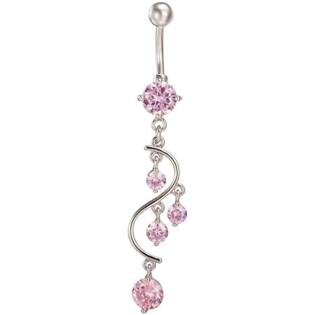 Stainless Steel Belly Button Navel Piercing Stud, Sexy Shiny Cubic ...