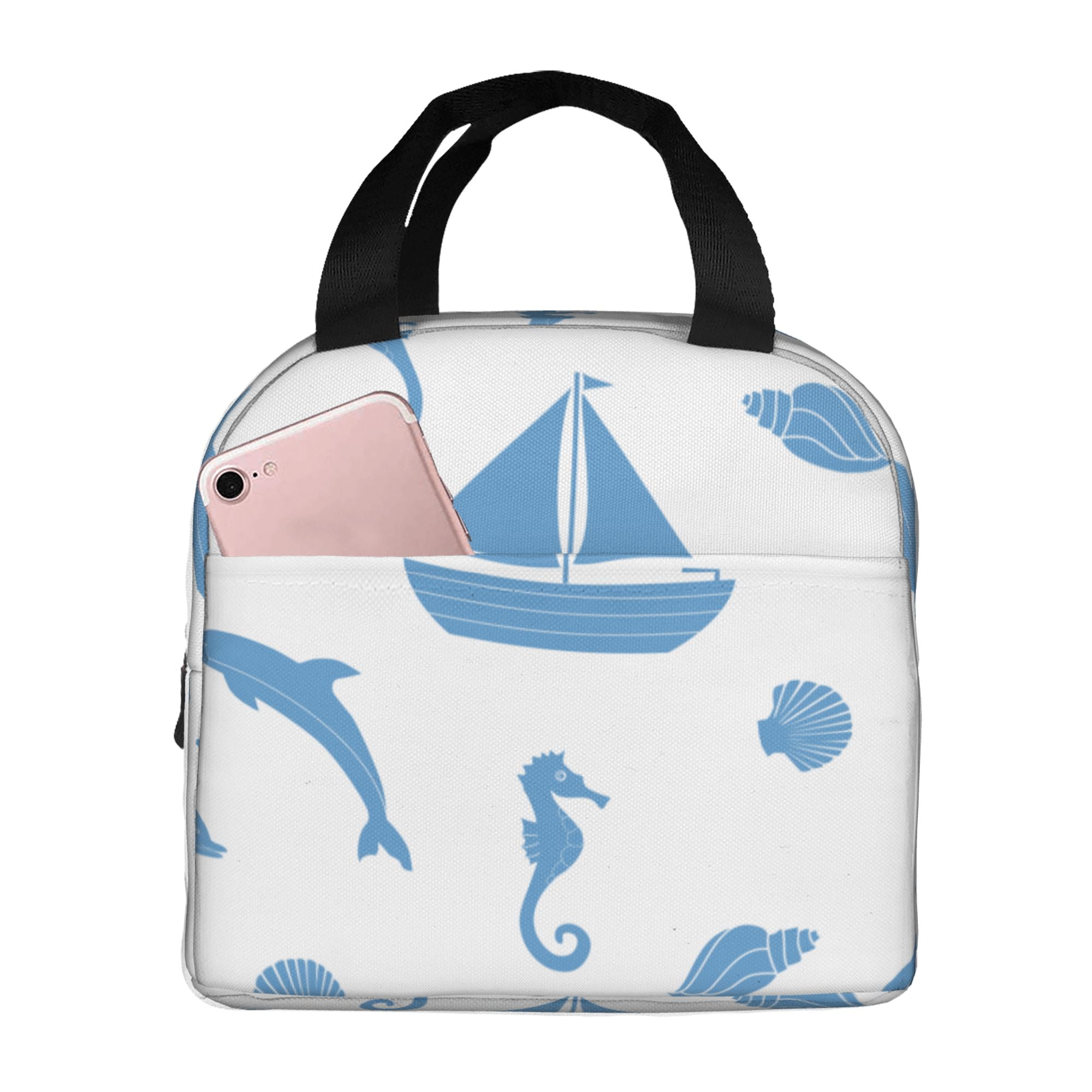 ZICANCN Insulated Lunch Bag for Women Men, Dolphin Shell Seahorse ...