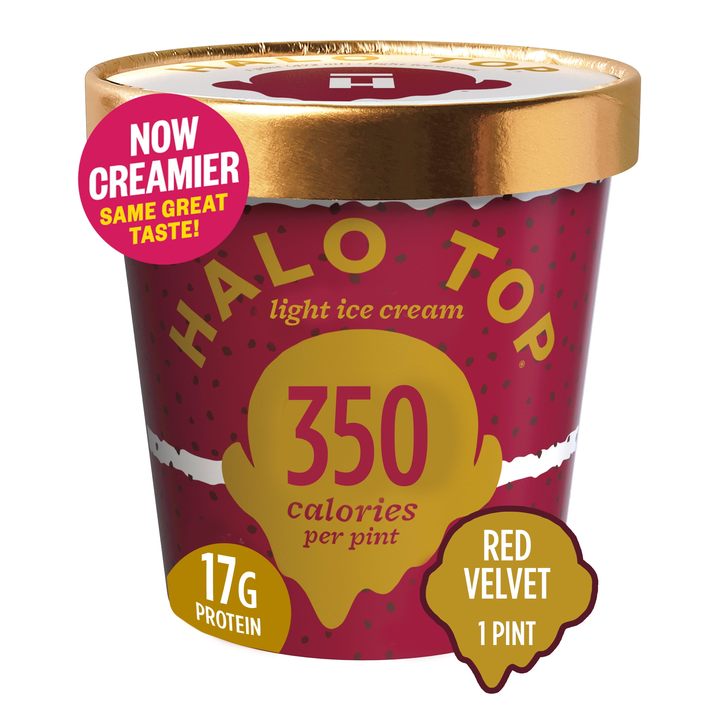 Halo Top Red Velvet Light Ice Cream Pint, 16 fl oz – Walmart Inventory ...
