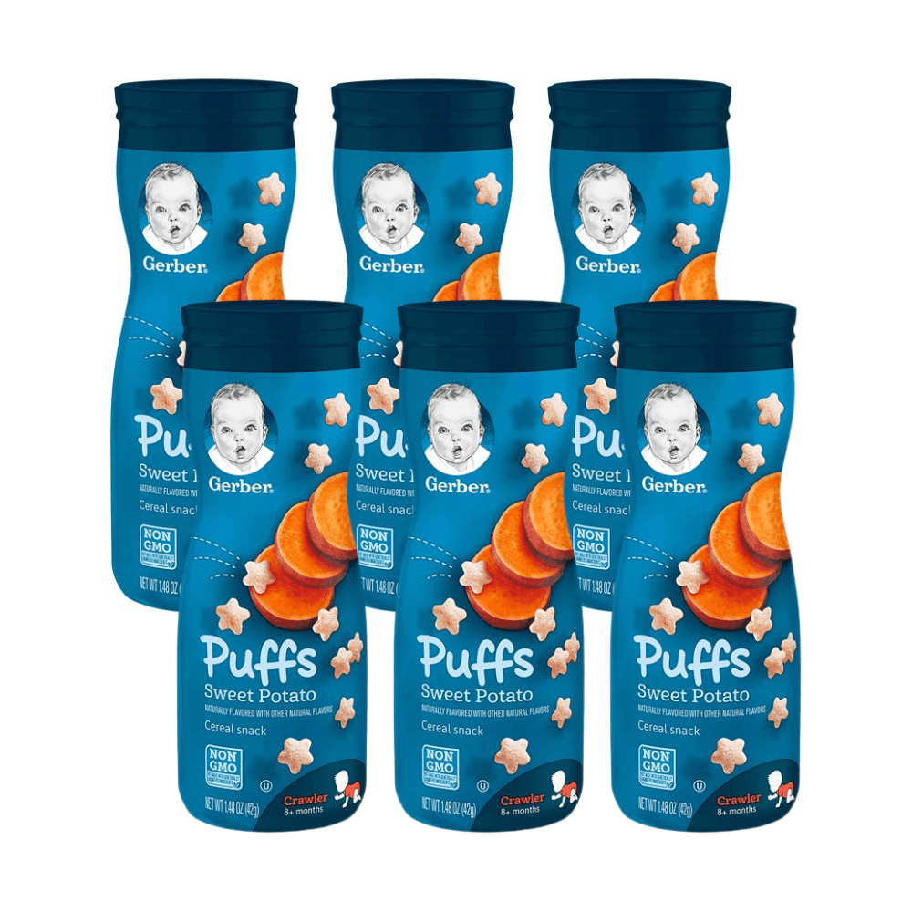 Gerber Graduates Puffs Cereal Snacks, Sweet Potato, 1.48 OZ (Pack - 6 ...