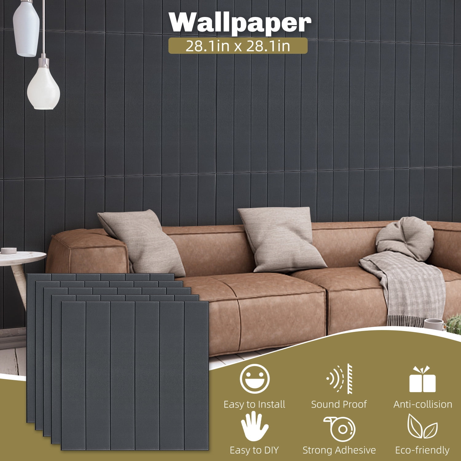 Innens 3D Simulation Tile Wallpaper Three-Dimensional Tile Self ...