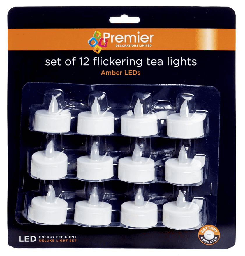 Raraion - LED Flickering Tea Light Set, 12 Pieces - Walmart.com