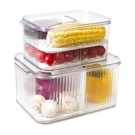 elabo Vegetable Fruit Storage containers for Fridge, Stackable Produce ...
