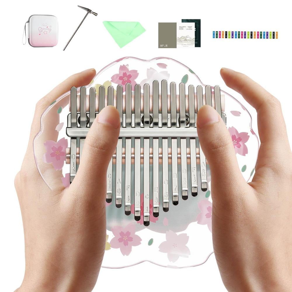 Tohuu Thumb Piano Acrylic Portable 17 Keys Mbira Crystal Finger Piano ...