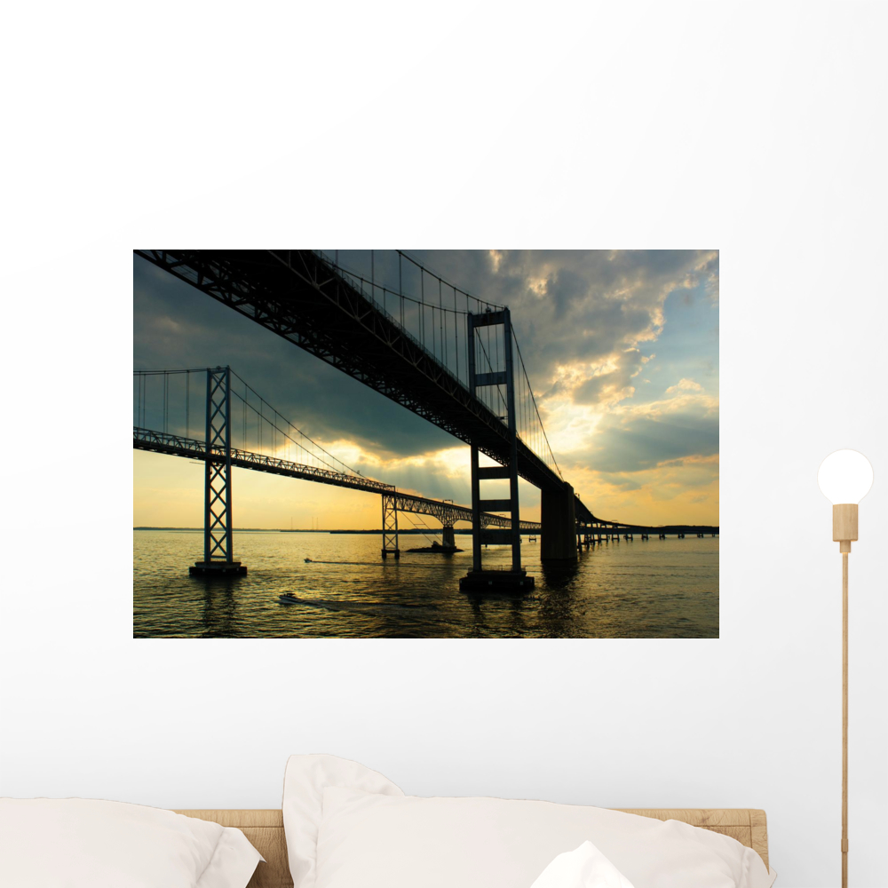 Approaching Chesapeake Bay Bridges Wall Mural by Wallmonkeys Peel and ...