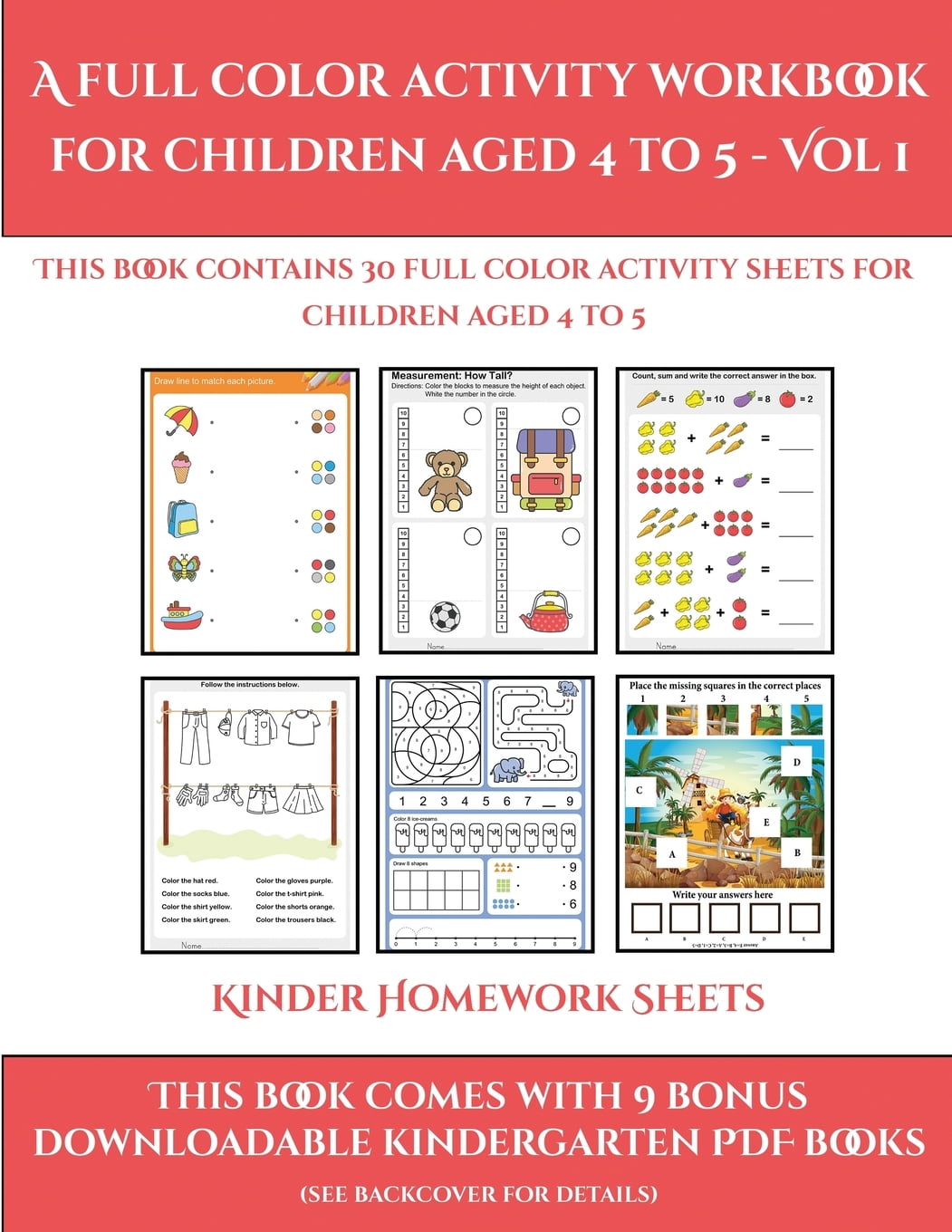 Kinder Homework Sheets: Kinder Homework Sheets (A full color activity ... Kinder Homework Sheets: Kinder Homework Sheets (A full color activity ...