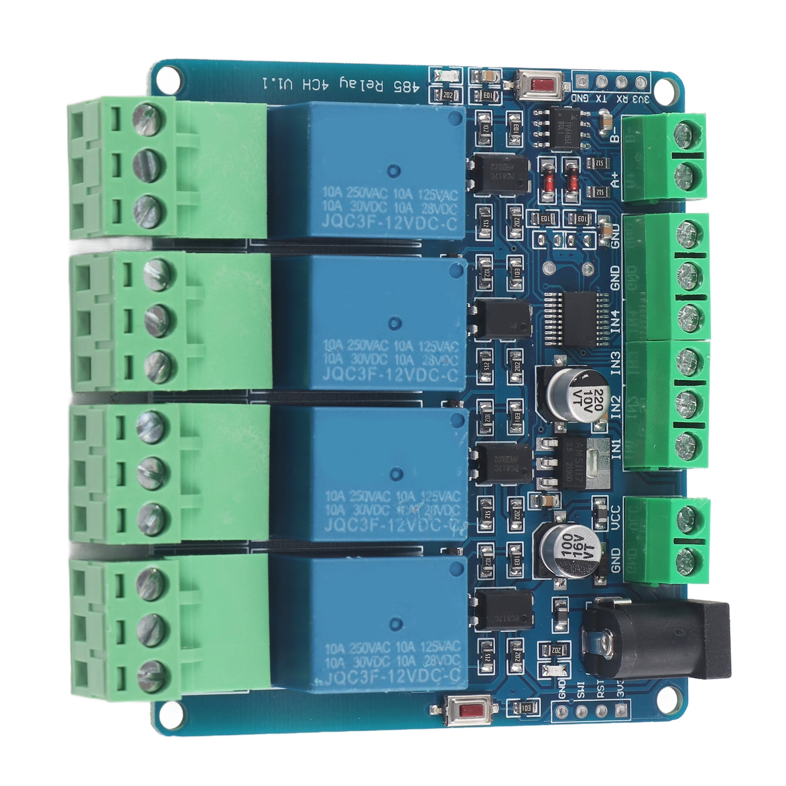 High Accuracy 12V 4-Channel Relay Module with RS485/TTL Communication ...