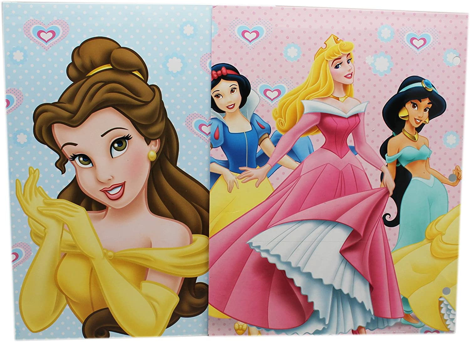 Disney Princess Light Blue and Pink Colored Homework Folders (2 Folders ...