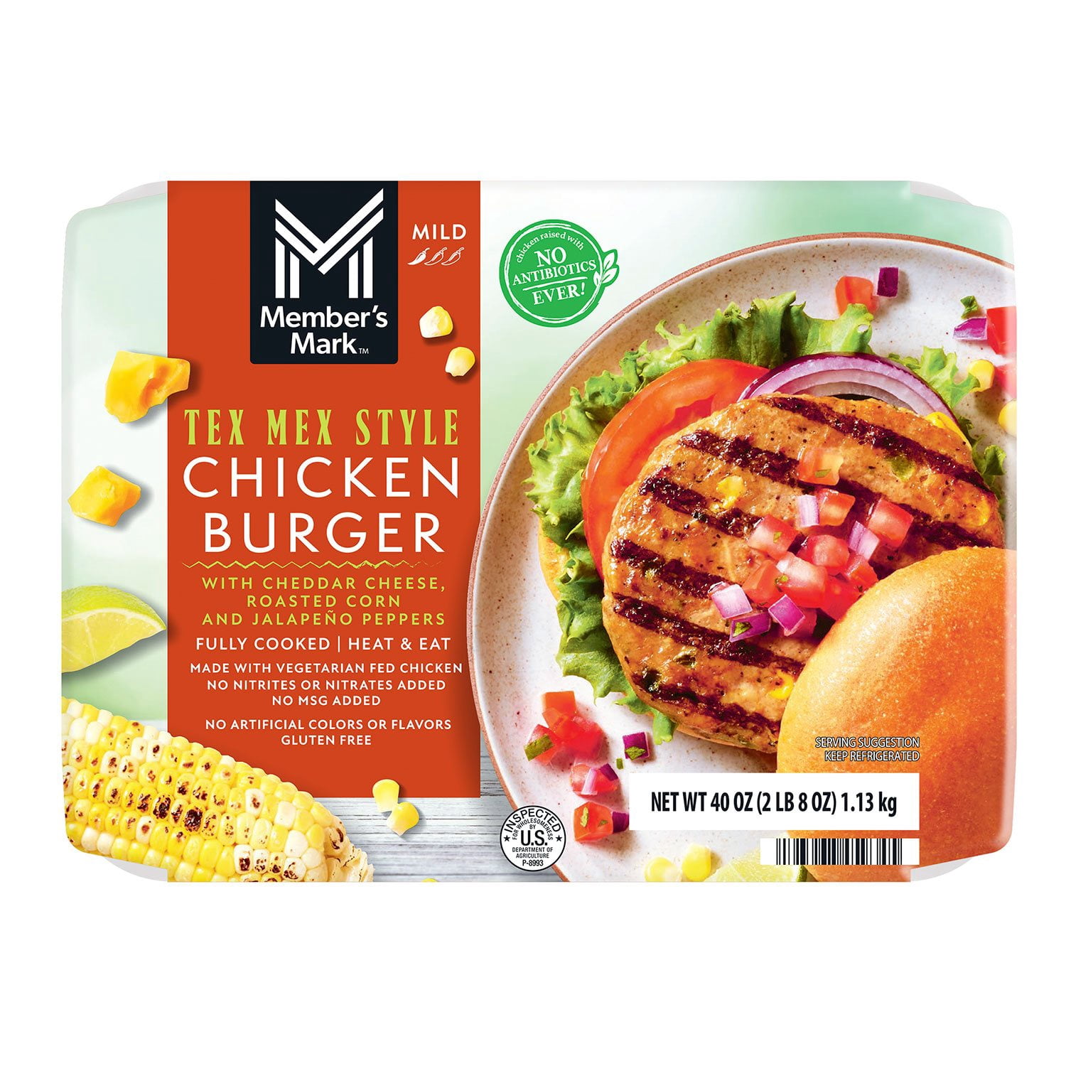 Member's Mark Tex-Mex Chicken Burger Patties, 10 ct. - Samsclub.com