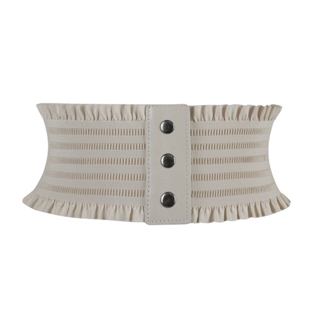 HEVIRGO Women Belt Shirring Solid Color Wide Band High Elasticity ...