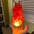 2X Halloween Magic Fire Ball on the Hand Home LED Decoration Fireball ...