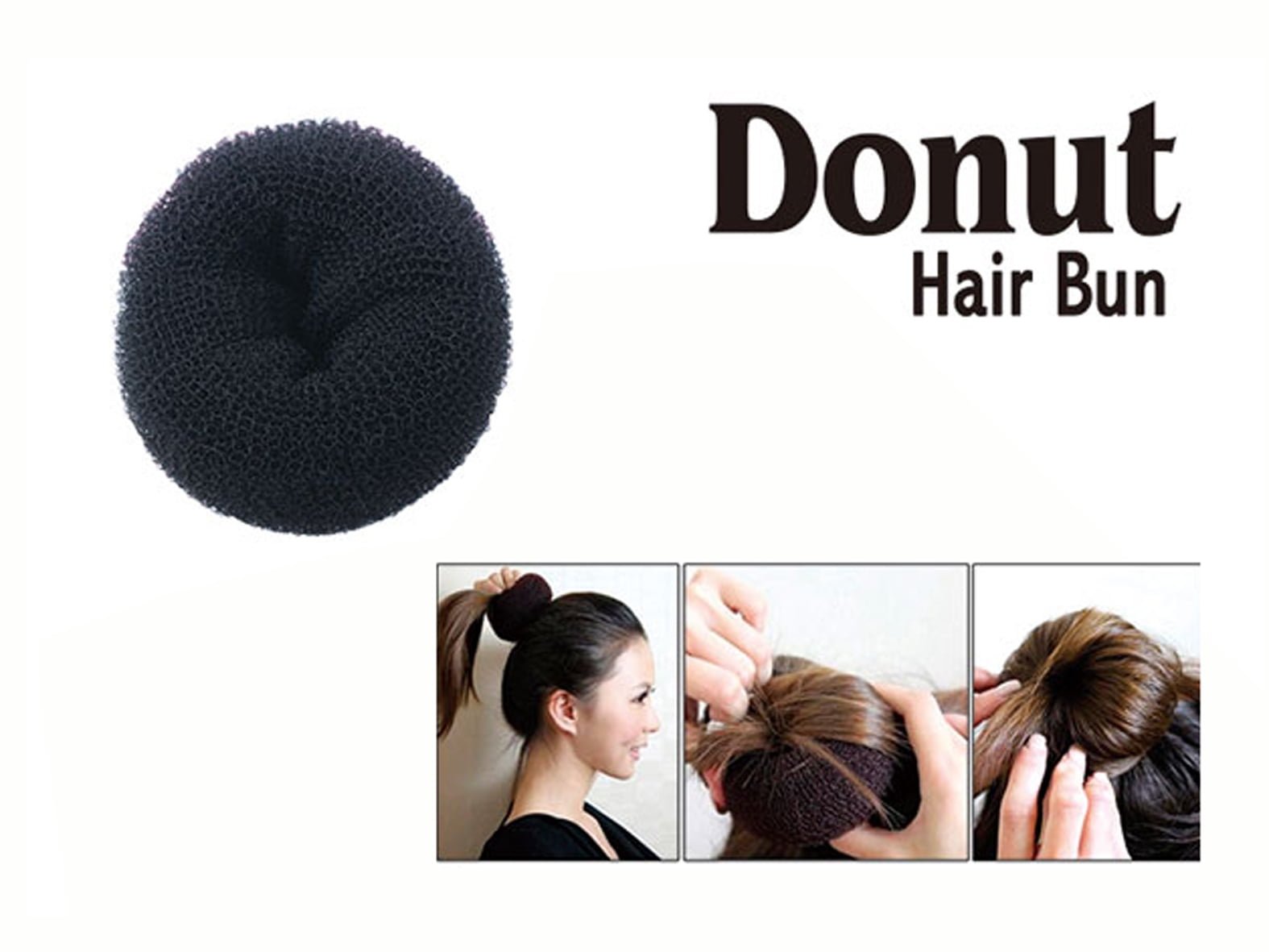 Perfect Bun Pro - Professional Hair Donut - Black Tone Hair Bun ...