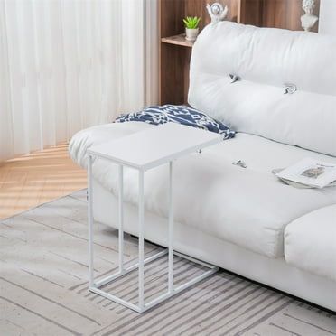 fhxbjoi Wide C Side Table C Couch Table with Metal Frames Small Snack ...