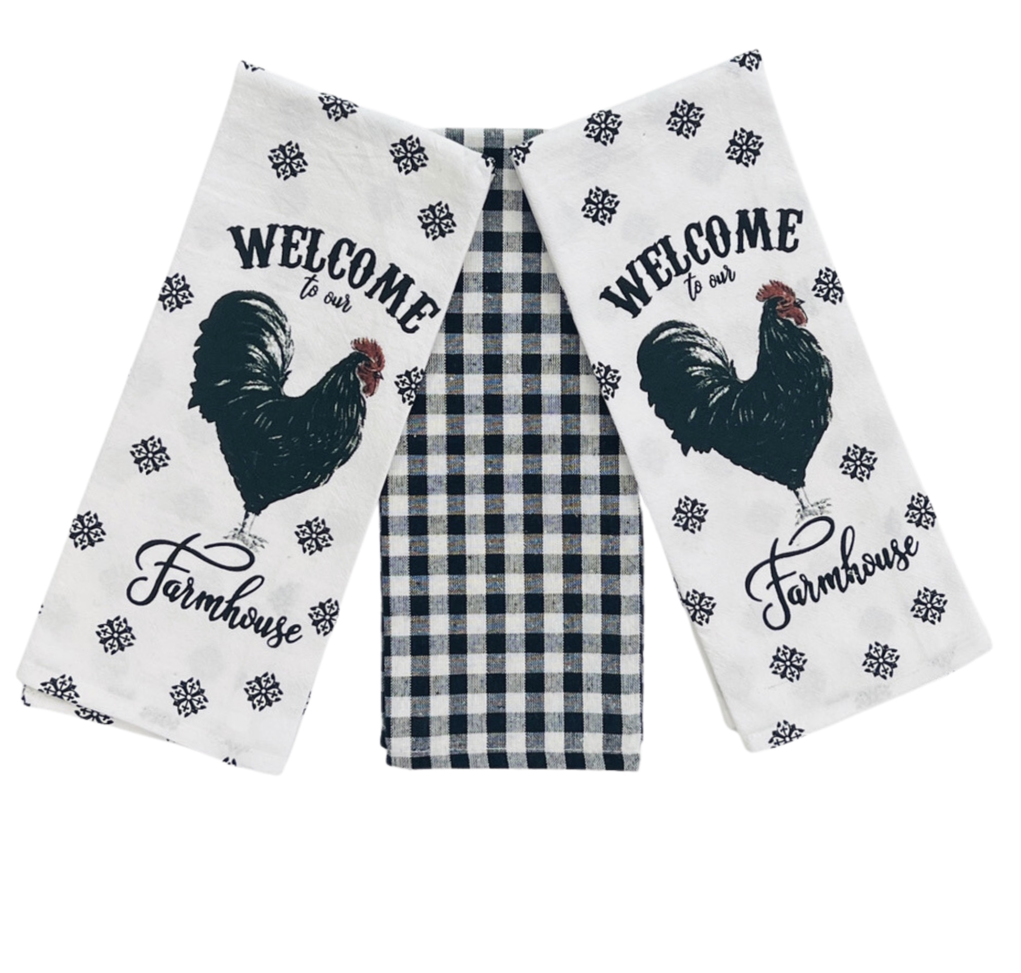 Serafina Home Fun Novelty Rooster Kitchen Dish Towels: Modern Farmhouse ...