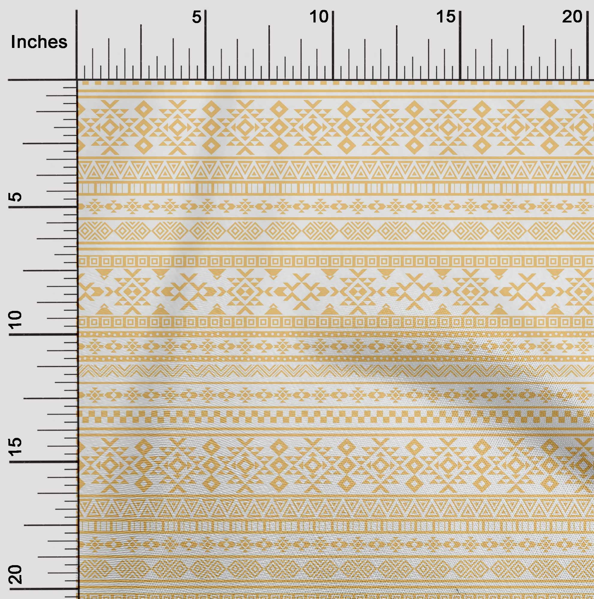 oneOone Viscose Chiffon Pale Orange Fabric Geometric Tribal Sewing ...