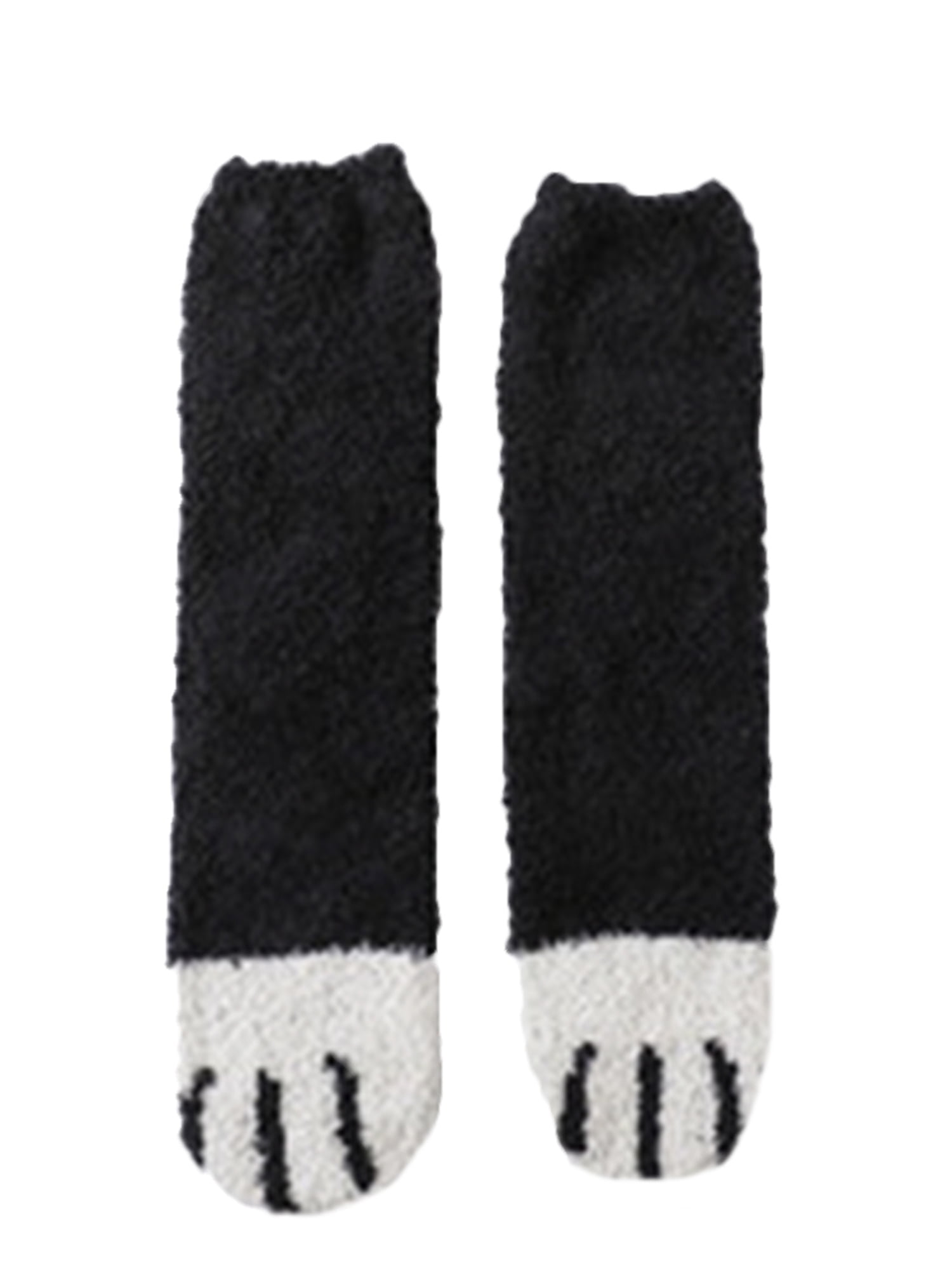 Dewadbow Women Cat Claws Socks Warm Sleep Floor Socks Plush Fleece ...
