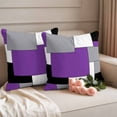 Abstract Art Outdoor Throw Pillow Covers Set of 2, Patchwork Purple ...