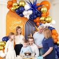 132pcs Orange & Blue Balloon Arch Garland Set - Durable Aluminum Foil ...
