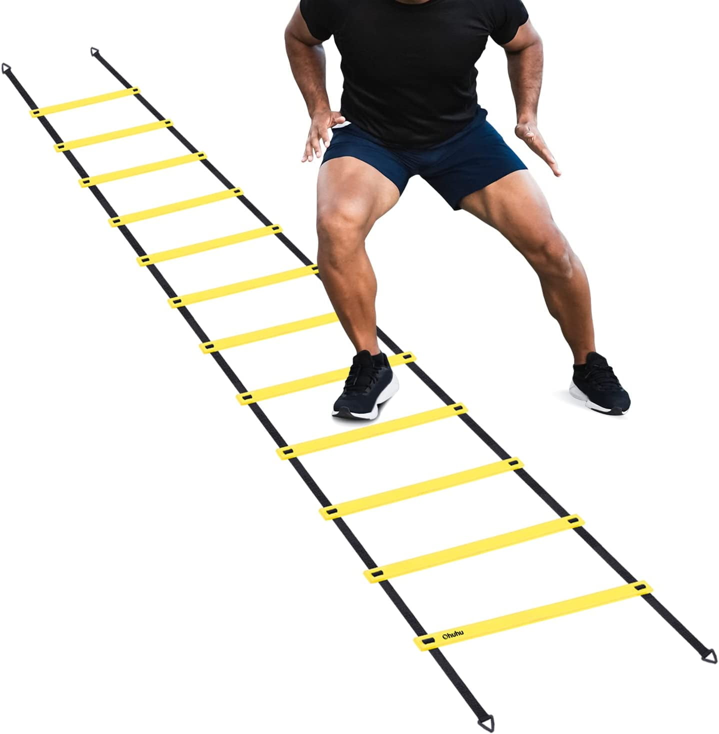 Agility Ladder Speed Training Set 12 peldaños Escaleras de ejercicio de 20 pies con estacas en ...