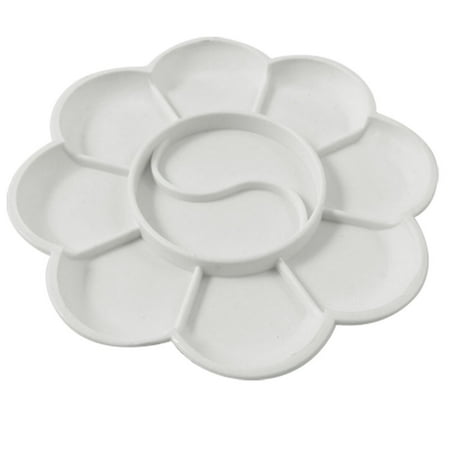 Plastic 10 Compartment Watercolor Mixing Plate Paint Palette White ...