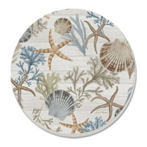 Thirstystone "Seaside Sea Life" 4Pack Round Absorbent Stone Coasters ...