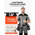 Electrician & Carpenter Tool Belt - Professional 18-Pocket Utility ...