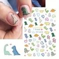 2 Pieces 3D Dinosaur Nail Art Stickers - Colorful Cute Cartoon Design ...