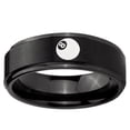 8-Ball Step Edge Brush Black Tungsten Men Ring 10MM - Walmart.com