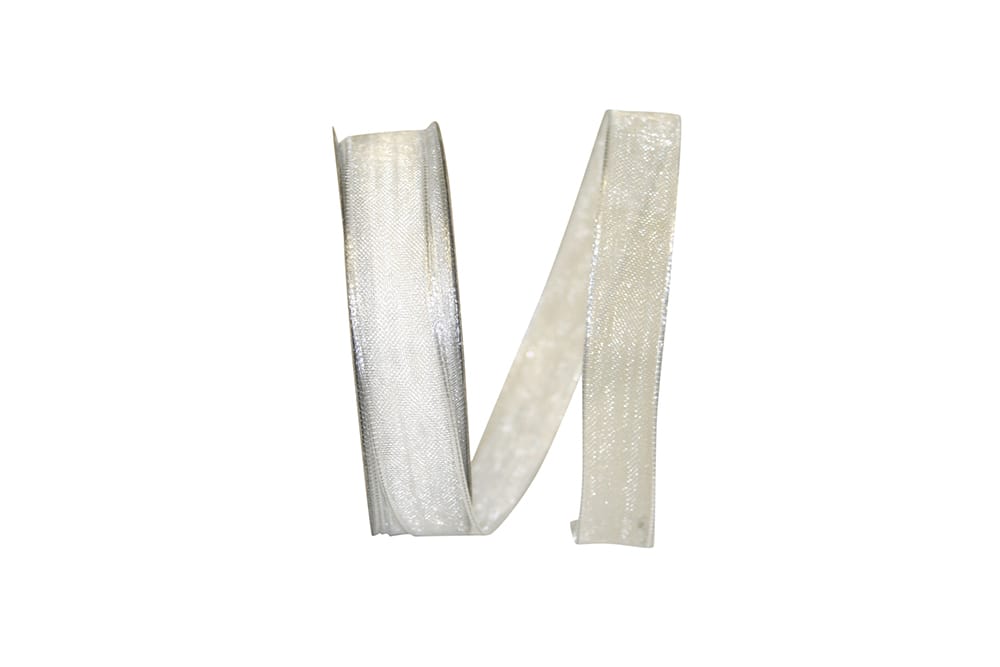 The Ribbon Roll T25733W 030 03J Woven Sheer Luxury Wired Edge Ribbon The Ribbon Roll T25733W 030 03J Woven Sheer Luxury Wired Edge Ribbon