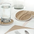 CounterArt "Sandstone" Tan Round Single Image Absorbent Stone Coaster 4 ...