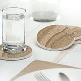 CounterArt "Sandstone" Tan Round Single Image Absorbent Stone Coaster 4 ...