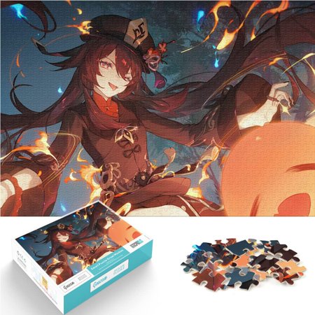 1000 Piece Circular Puzzle Brain Intelligence Challenge Genshin Impact Amber Great for Lovers ...