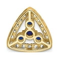 Diamond2Deal 14k Yellow Gold Lab Grown Diamond SI1/SI2, G H, & Cr Sapphire Triangle Pendant for ...
