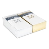 Singular Premium Disposable Hand Towels, Monogrammed Silver B, Linen ...