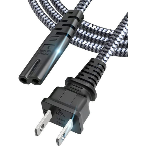 TV Power Cord, 15FT/4.5M Goalfish Power Cable 7A 125V 2 Prong AC Power ...