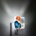 Abstract Blue Red Beige Geometric Plug-in LED Night Lights Modern Art ...