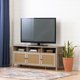 South Shore Balka TV Stand, Rustic Oak and Faux Rattan - Walmart.com