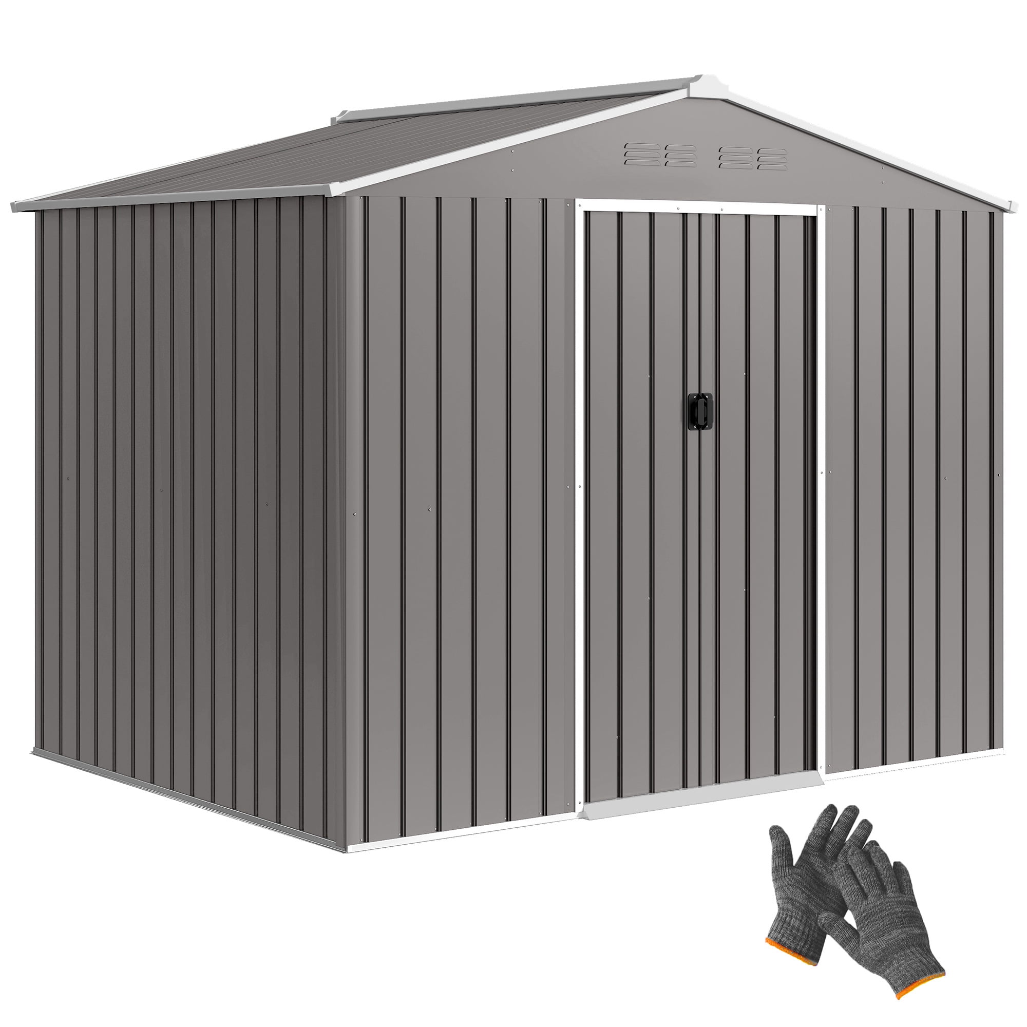 Click here for Outsunny 8x6 Metal Outdoor Storage Shed W/ Sliding... prices