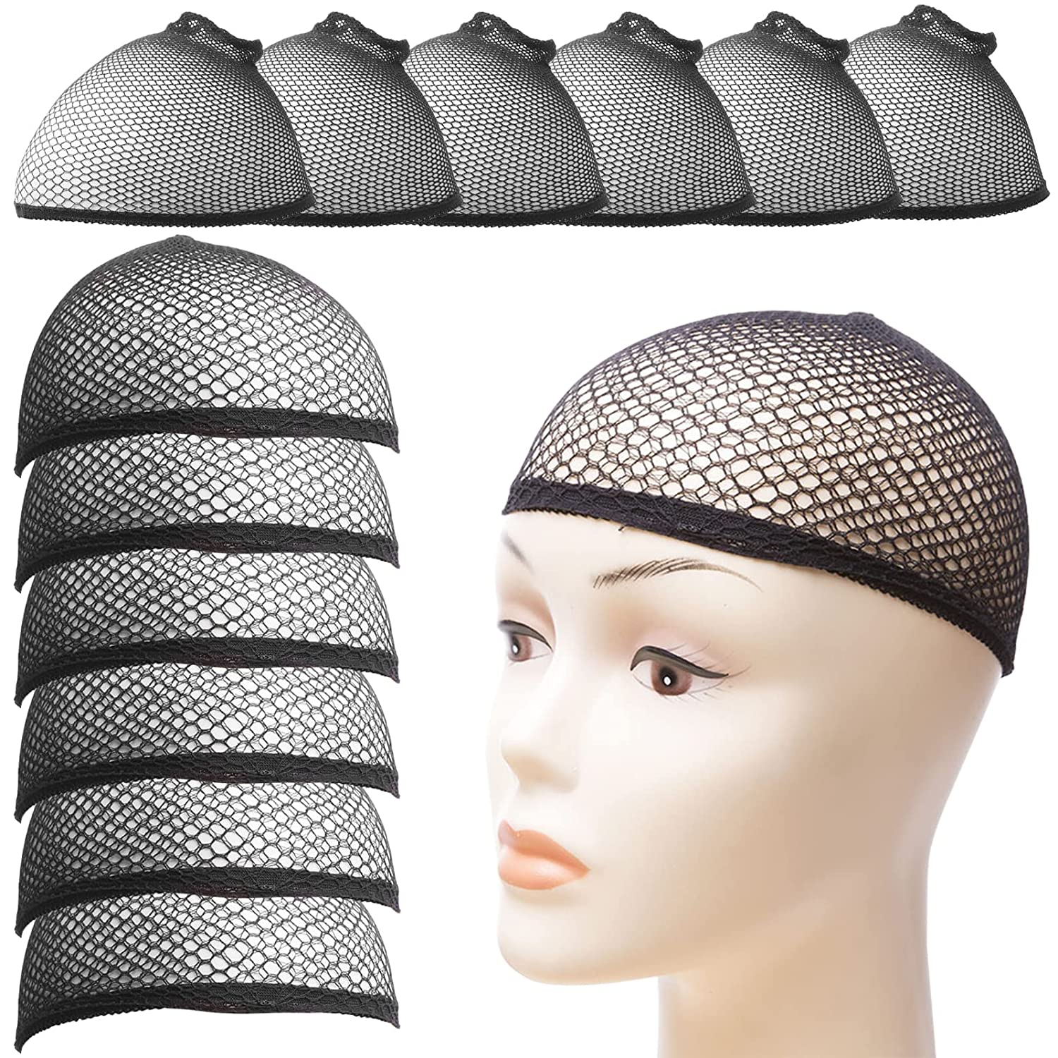 Wig Caps,12 PCS Wig Retractable Nylon Wig Cap ,Weaving Hair Net,Fishnet ...