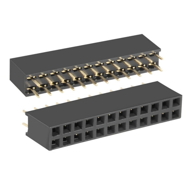 50Pcs 2.54mm Pitch 2x12-Pin Dual Row Straight Connector Female Pin ...