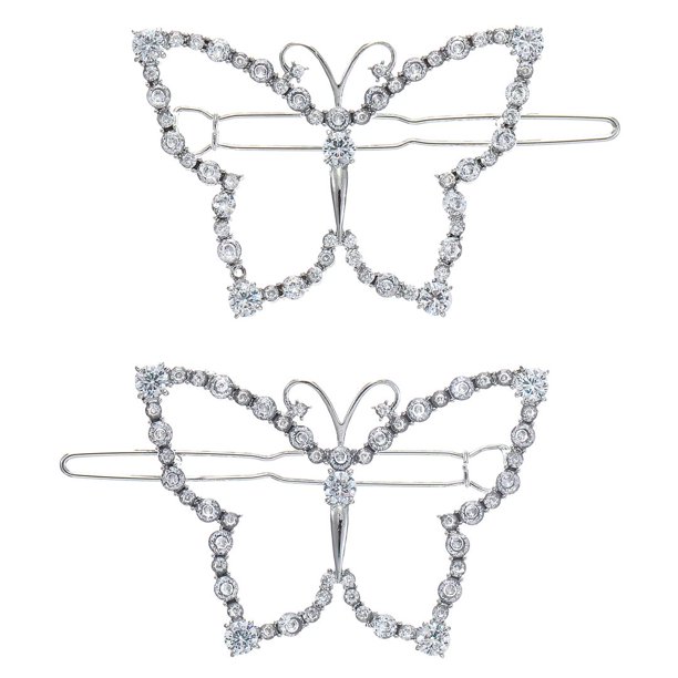 Believe by Brilliance Fine Silver Plated Butterfly Hair Clips, 2 Pieces ...