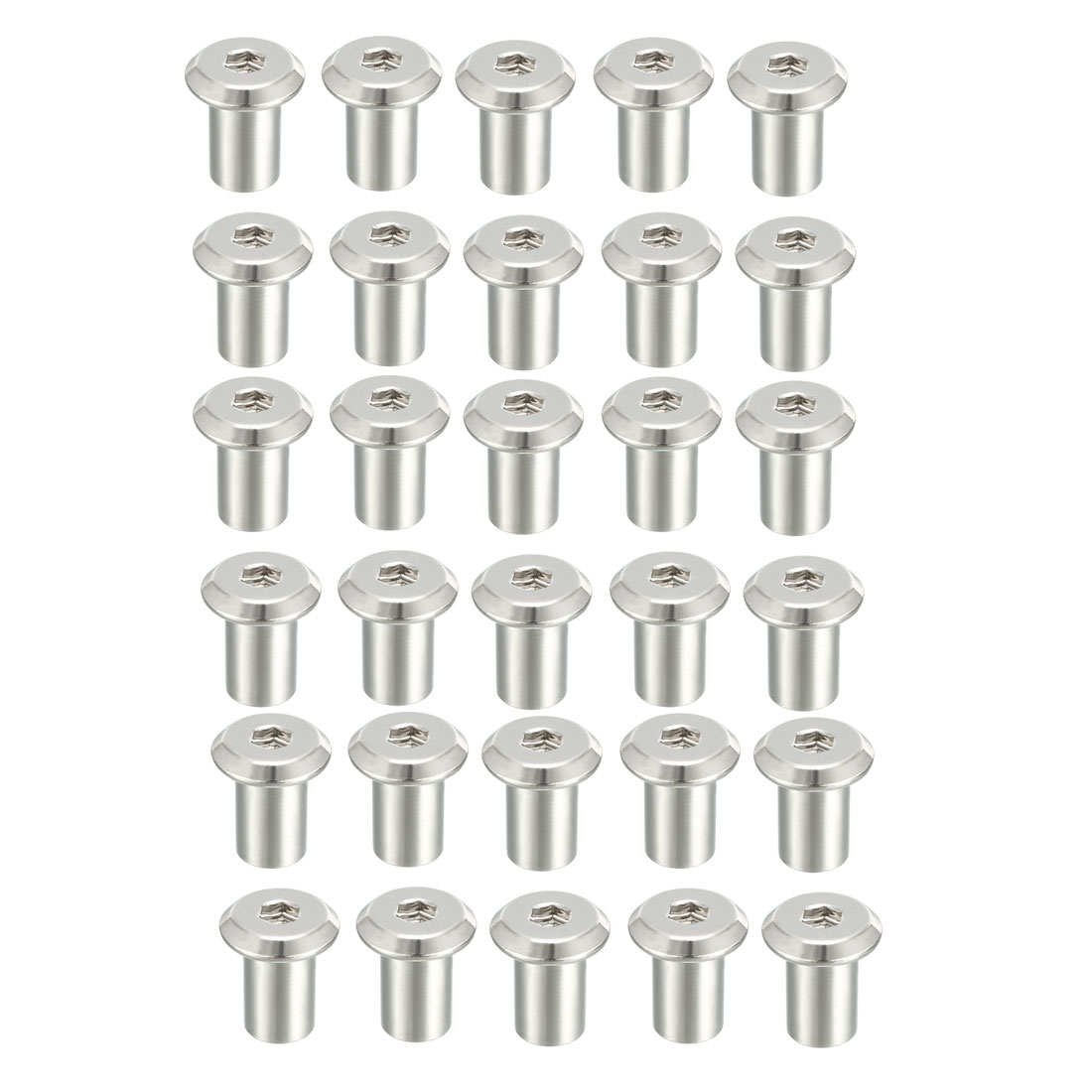 M6x12mm Rivet Hex Socket Head Insert Nut Screw Post Nickel Plated 30pcs ...