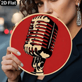 A round "Vintage Microphone" wooden sign. Retro Decorative Signs ...