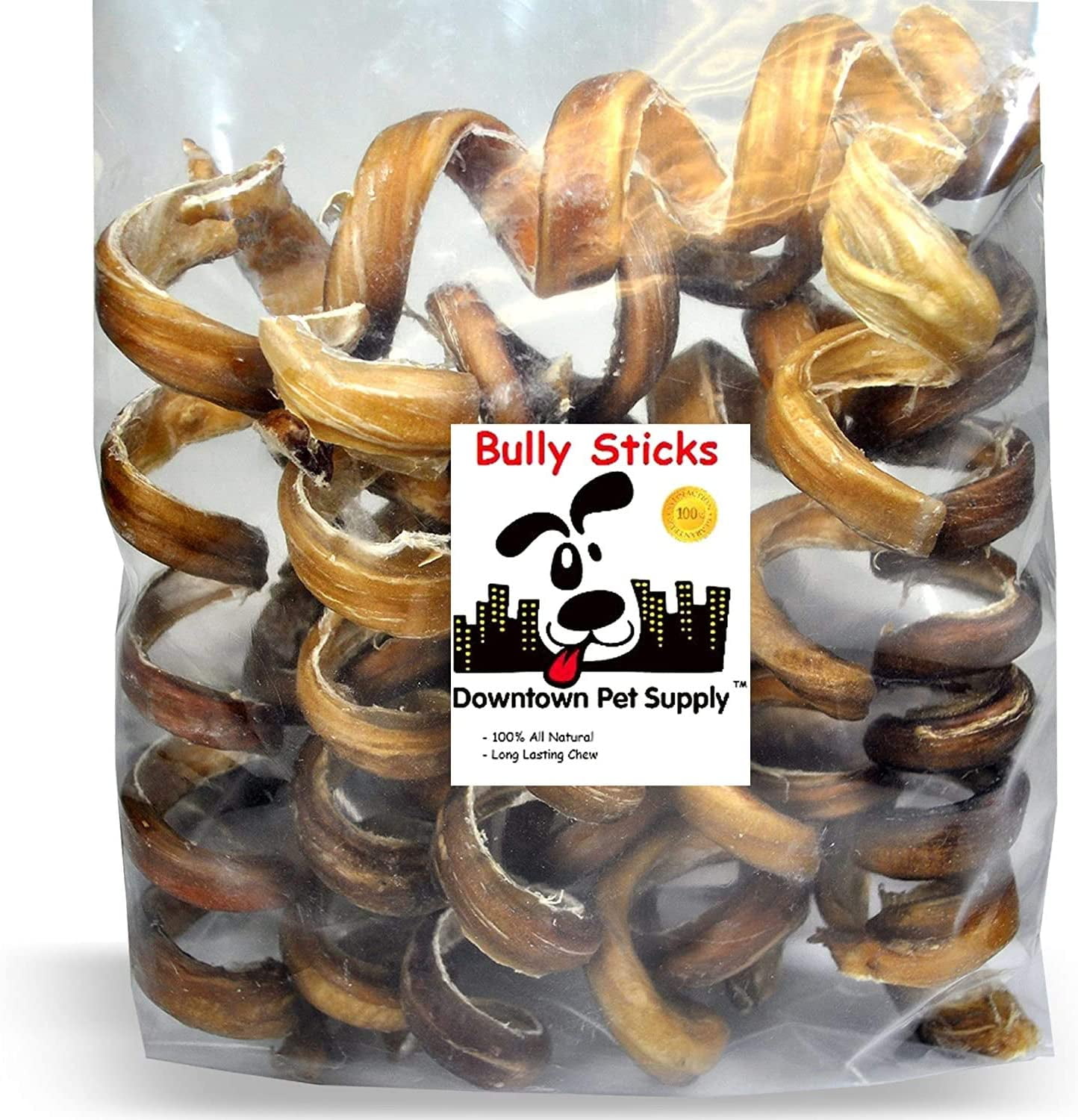 Downtown Pet Supply Bully Sticks For Dogs Spiral Rawhide Free Dog Chews ...