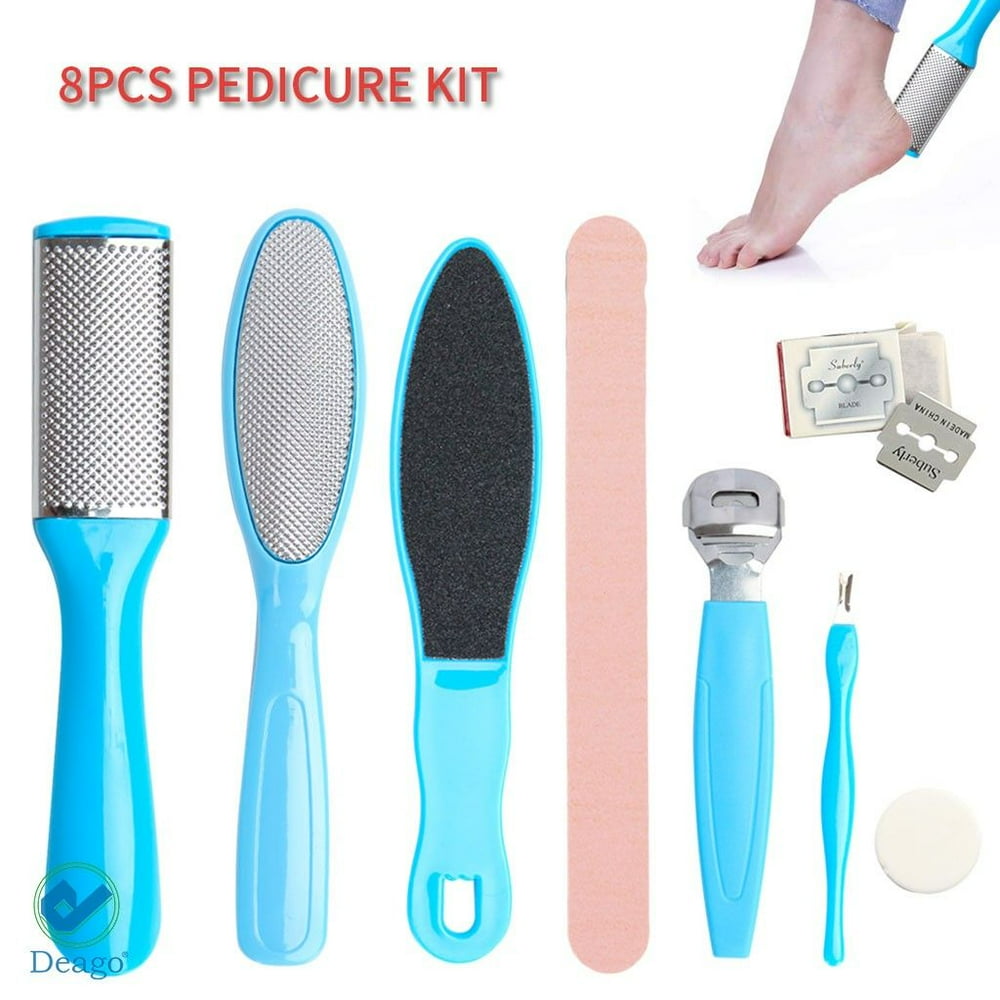 Deago 8pcs Professional Pedicure Tools Set Foot Care Kit Stainless