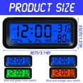 Solar Car Clocks For Dashboard Digital LCD Clock Date Week Temperature ...