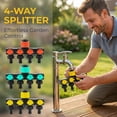 4-Way Garden Hose Splitter, Heavy Duty ABS Water Diverter with 4 ...